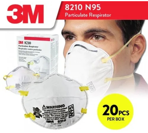3M หน้ากากกันฝุ่นละอองPM2.5 (20ชิ้น/กล่อง) 3M 8210 N95 | ของแท้ 100% | Central Online