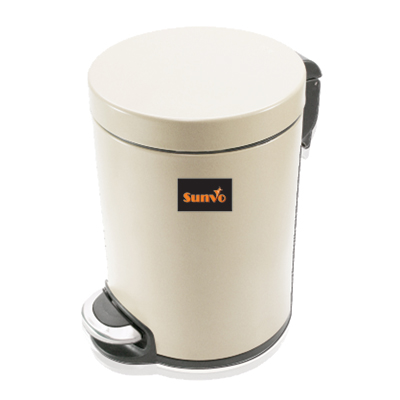 Stainless Steel Trash Can 12 Liter Cream | OfficeMate