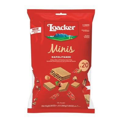 LOACKER Mini Wafer with Hazelnut Cream Flavor, Model Napolitaner, Size ...