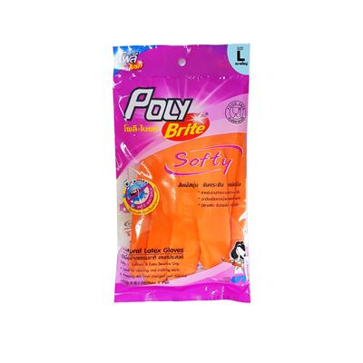 POLY-BRITE ถุงมือยางธรรมชาติ ไซส์ L รุ่น 935-31D สีส้ม | OfficeMate