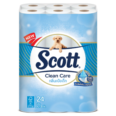 SCOTT กระดาษชำระ รุ่น Clean Care กลิ่นแป้งเด็ก (แพ็ค 24 ม้วน) | OfficeMate