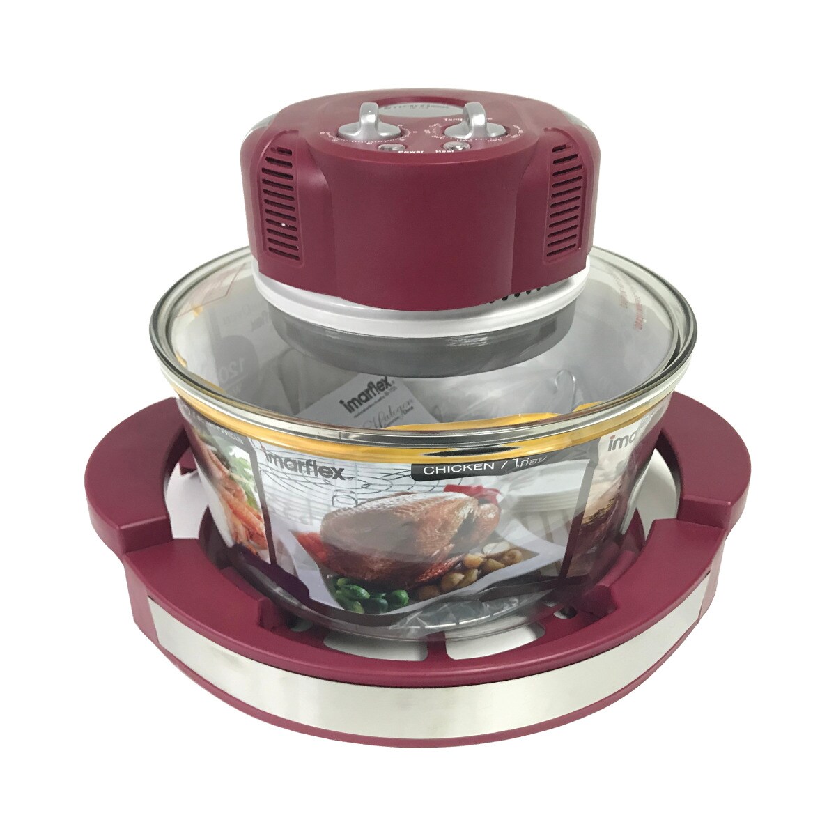 IMARFLEX หม้ออบเทอโบ รุ่น IB-703 สีแดง ความจุ 12 ลิตร | OfficeMate