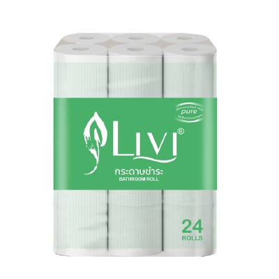 LIVI กระดาษชำระม้วนเล็ก รุ่น PURE สีขาว (แพ็ค 24 ม้วน) | OfficeMate