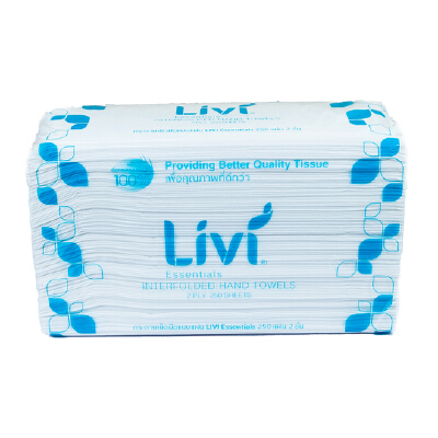 LIVI กระดาษเช็ดมือ L-Fold 2 ชั้น 250 แผ่น (24 แพ็ค/ลัง) | OfficeMate