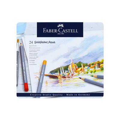 สีไม้ระบายน้ำ 24 สี Faber-Castell Gold Faber AQ24T | OfficeMate