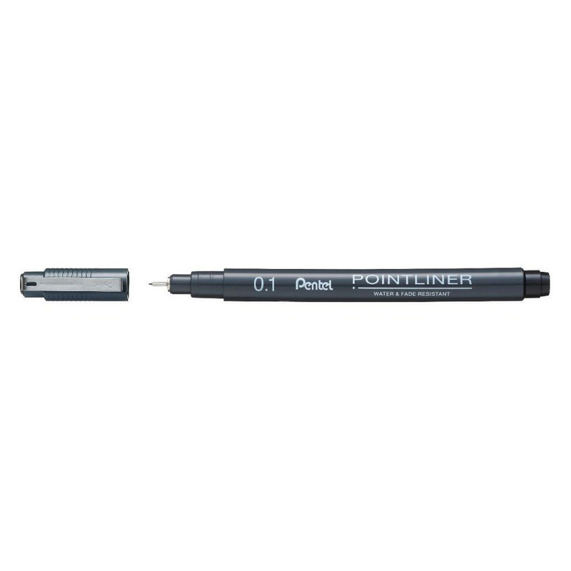 ปากกาตัดเส้น PENTEL รุ่น POINT LINER สีดำ ขนาด 0.1มม. | B2S