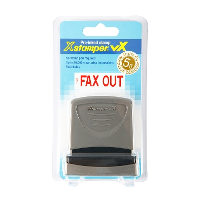 XSTAMPER ตรายางหมึกในตัว FAX OUT สีแดง ขนาด 13x42 มม. | OfficeMate