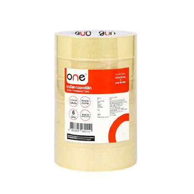 ONE Transparent Tape Clear 3" 24mm.x36y Pack 6 Pack | OfficeMate