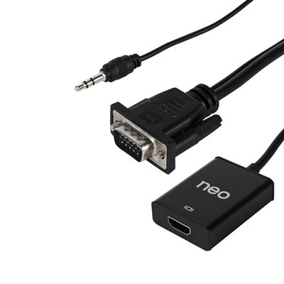 NEO Neo Cable VGA-M to HDMI-F 803 Black | OfficeMate