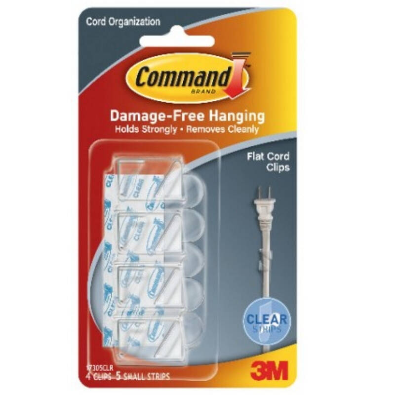 คลิปยึดสายไฟพร้อมเทปกาว 3M COMMAND รุ่น 17305CLR สีใส | B2S