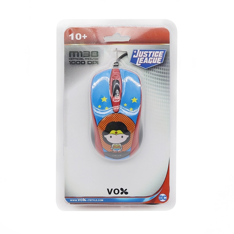 VOX เมาส์มีสายลายการ์ตูน+แผ่นรองเมาส์ ลายวันเดอร์วูแมน | B2S