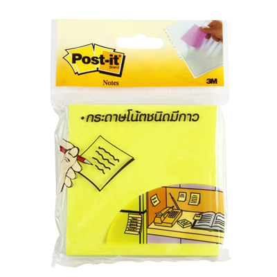 POST-IT โพสต์-อิท โน้ต รุ่น 654HB สีเหลืองนีออน ขนาด 3x3 นิ้ว แพ็ค 100 ...