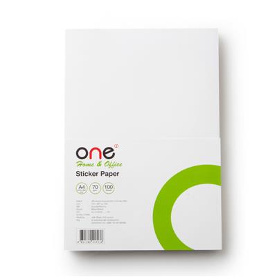 สติกเกอร์กระดาษปอนด์ขาวด้าน ONE A4 (100แผ่น/แพ็ค) | OfficeMate
