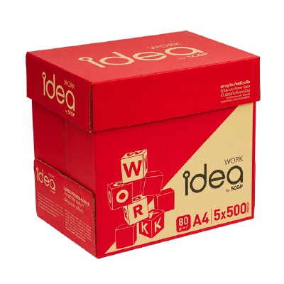 IDEA WORK กระดาษถ่ายเอกสาร A4 80แกรม (แพ็ค5รีม) | OfficeMate