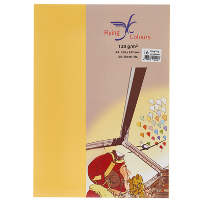 FLYING Colour Card Paper No.16 A4 120 gsm. Dark Yellow Color (100 ...