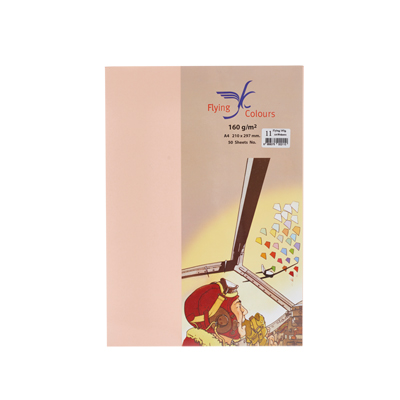 FLYING Colour Card Paper No.11 A4 160 gsm. Peach Color (50 Sheets/Pack ...