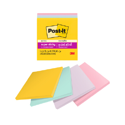 Post-it Super Sticky Note 654-4SS SWT Assorted colors 3x3 inch Pack 4 ...