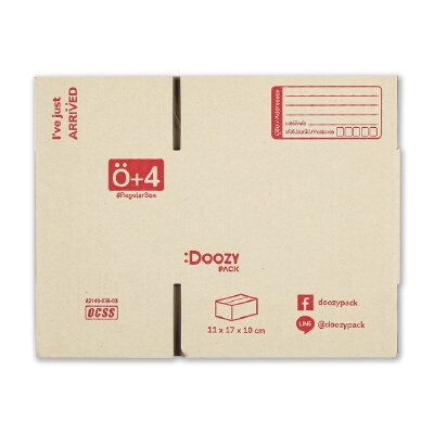 DOOZY PACK กล่องไปรษณีย์ NO.0+4 ขนาด 11x17x10 ซม. (แพ็ค10) | OfficeMate