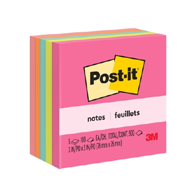 POST-IT กระดาษโน้ต นีออนคัลเลอร์ 654-5PK ขนาด 3x3" คละสี 5 เล่ม/แพ็ค ...