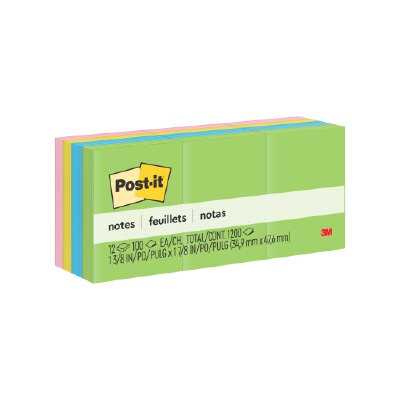 POST-IT กระดาษโน้ต อัลตร้าไบร์ท 1.5x2 นิ้ว คละสี 12 เล่ม/แพ็ค | OfficeMate