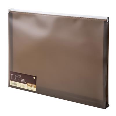 Plastic Zipper Pocket A4 Brown | OfficeMate