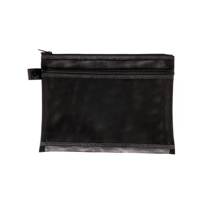 Mesh Bag Double Zipper A5 Black | OfficeMate