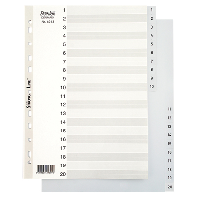 Plastic Index A4 (1-20) Gray | OfficeMate