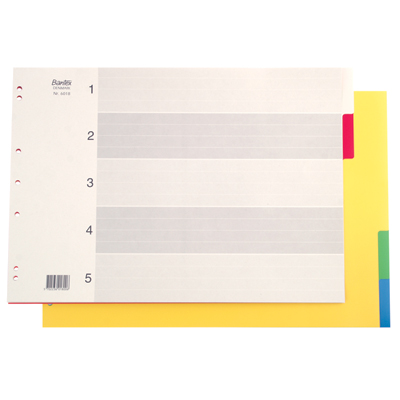 อินเด็กซ์พลาสติก A3 5 หยัก นอน คละสี แบนเท็กซ์ 6018 | OfficeMate