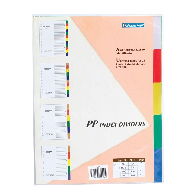 BINDERMAX อินเด็กซ์พลาสติก 5 หยัก รุ่น T-90 ขนาด A4 | OfficeMate