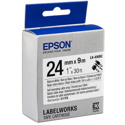 EPSON Label Tape 24 mm. Black On Clear | OfficeMate