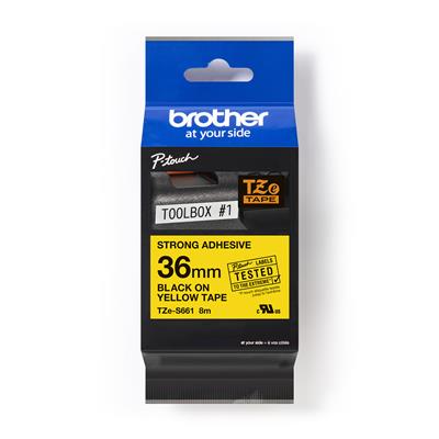 เทปพิมพ์อักษร 36มม. ดำพื้นเหลือง Brother TZE-S661 | OfficeMate
