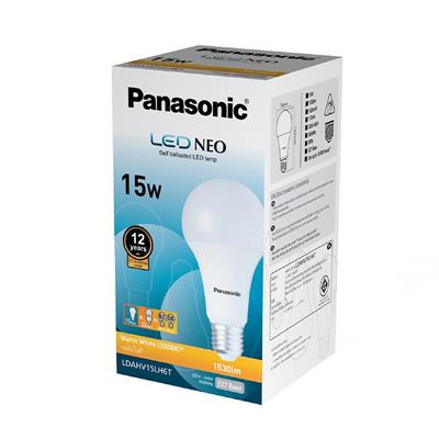 PANASONIC หลอดไฟ LED รุ่น LDAHV15LH6T สีวอร์มไวท์ 15W/1530LM | OfficeMate