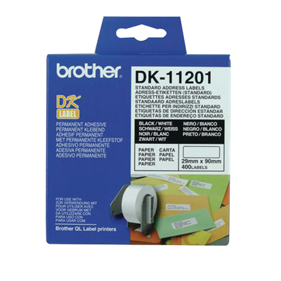 เทปพิมพ์อักษร 11201 29x90มม. (400ป้าย/ม้วน) Brother DK | OfficeMate
