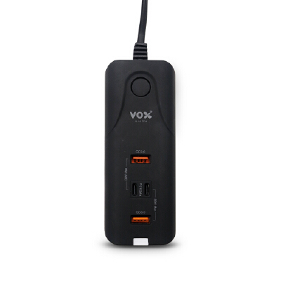 VOX โมบายปลั๊ก 1 สวิตช์ 2 USB 2 Type-C รุ่น F5CAB-VX02-P60 สีดำ สายยาว 2 เมตร | OfficeMate