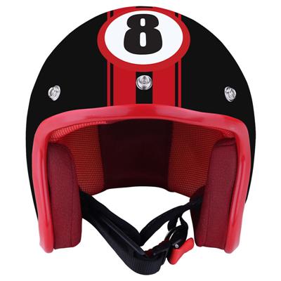 หมวกกันน็อควินเทจเต็มใบ ดำ-แดง DIFF B-12 | OfficeMate