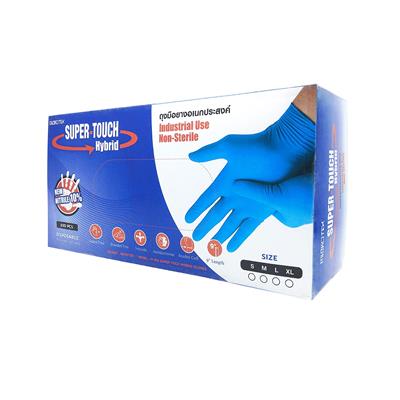 Microtex Nitrile Hybrid Disposable Gloves Blue Color Size M (100 Pcs ...