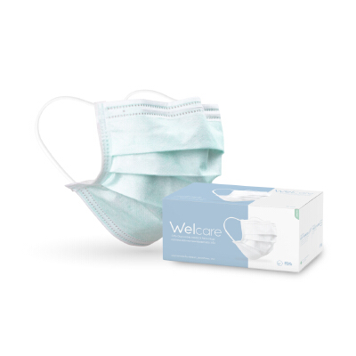 WELCARE 3 Ply Disposable Face Mask Green Color 50 Pcs/Box | OfficeMate