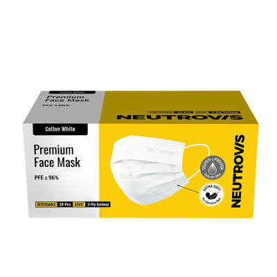 NEUTROVIS 3-Ply Disposable Face Mask – White (Box of 30 Pieces ...