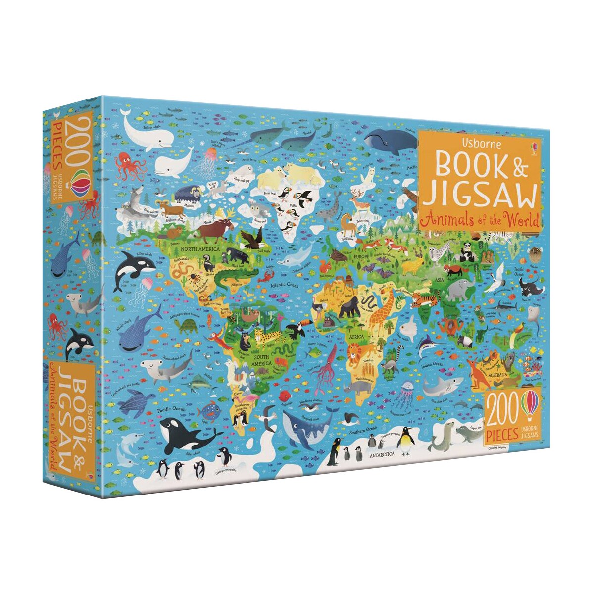 BOOK & JIGSAW: ANIMALS OF THE WORLD (200 PCS) | B2S