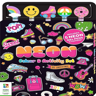 5 PENCIL SET: NEON COLOUR & ACTIVITY SET | B2S