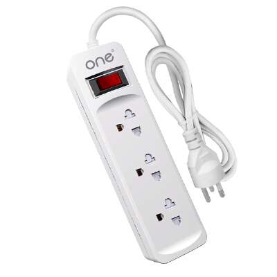 [FREE] ONE Power Strip 1 Switch 3 Outlets 3 Meters 10A – White | OfficeMate