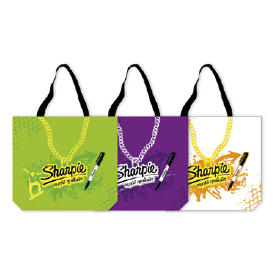 [FREE] SHARPIE Premium Shopping Bag Assorted Colors (Green/Purple/White ...
