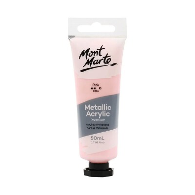 MONT MARTE Metallic Acrylic Paint Pink Color Size 50 ml. | B2S