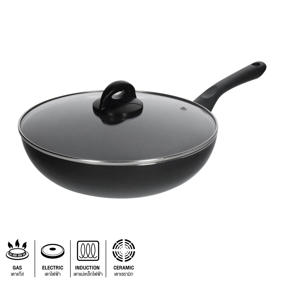 Non Stick Deep Fry Pan With Lid KASSA HOME C116AK-0728S Size 28 CM ...