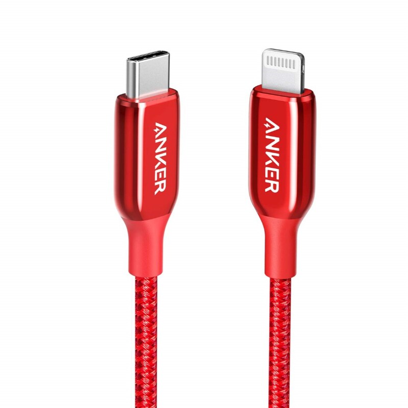 สายชาร์จ+III C to Lightning Anker AK256 สีแดง ยาว 90 ซม. | OfficeMate