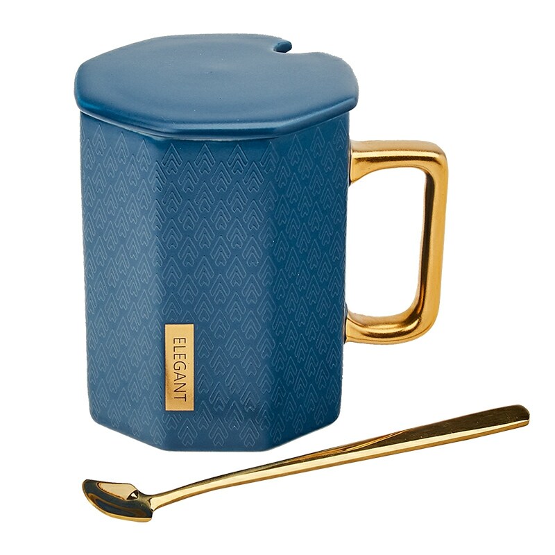 แก้วมัคพร้อมฝาปิดนิวโบนไชน่าพร้อมช้อน Noble KASSA HOME | OfficeMate