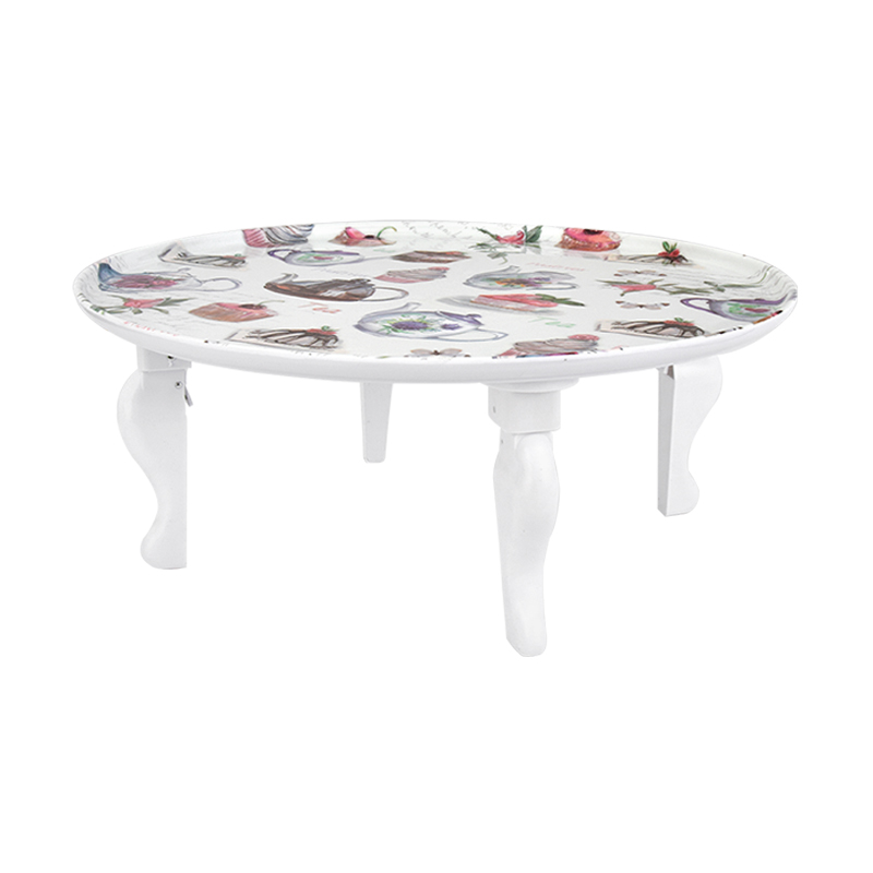 ถาดเมลามีนทรงกลมมีขาตั้งพับได้ KASSA HOME รุ่น YL080427 | OfficeMate