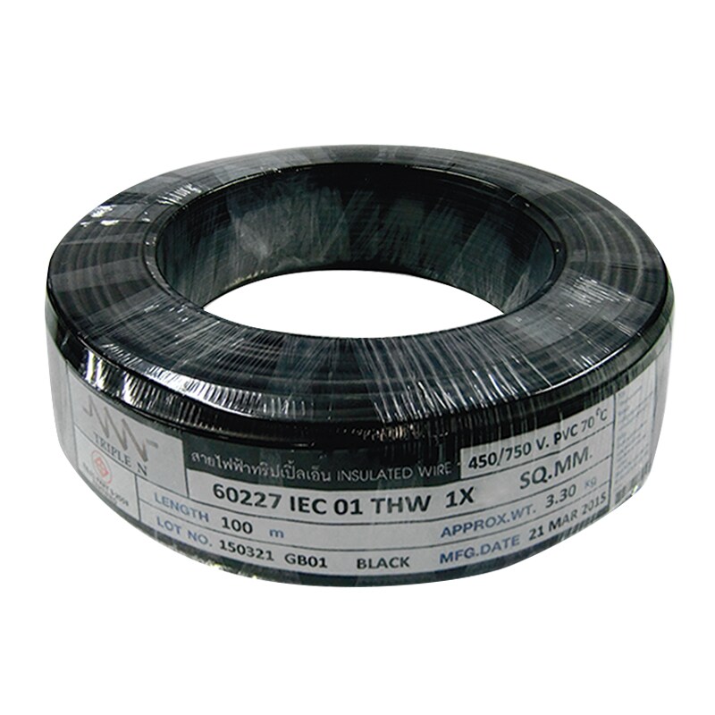 สายไฟ NNN รุ่น IEC 01 THW 1x16 Sq.mm. ขนาด 100 เมตร สีด | OfficeMate