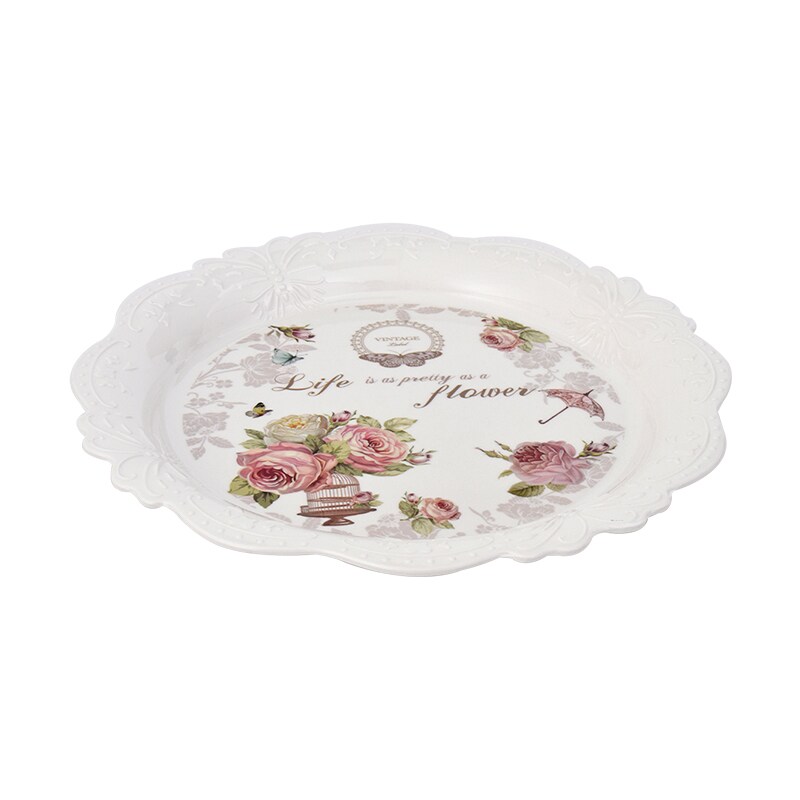 ถาดเมลามีนทรงกลมแบบขอบหยัก KASSA HOME รุ่น YL073912 ขนา | OfficeMate