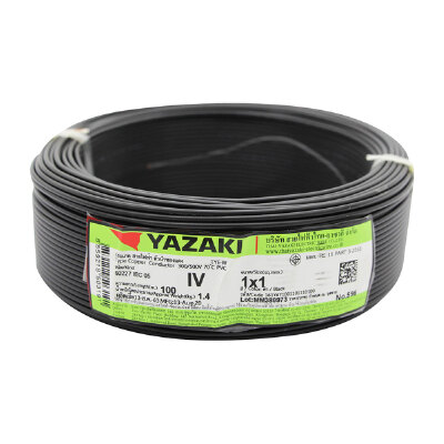 YAZAKI Electric Cable No. 60227 IEC05 IV*1.0 B Size 100 M. Black ...